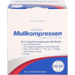 PARAM Mullkompressen 7,5x7,5 cm steril 8fach 25X2 St