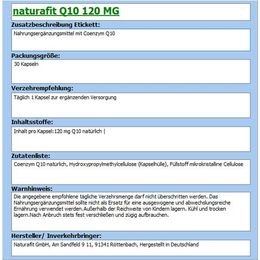 naturafit&reg; Naturafit Q10 120 mg Kapseln 30 St