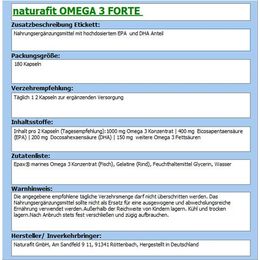 naturafit&reg; Naturafit Omega-3 forte Kapseln 180 St