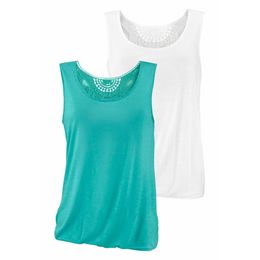Beach Time Tanktops Damen Gr&ouml;&szlig;e XS/S t&uuml;rkis / wei&szlig;