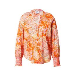 EMILY VAN DEN BERGH Bluse Damen Gr&ouml;&szlig;e XL cognac / orange / rosa / wei&szlig;