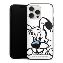 DeinDesign iPhone 15 Pro Max Handy Premium Silikon H&uuml;lle Handyh&uuml;lle schwarz Case Idefix Official Licensed Product Comic Silikon Premium Case