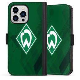 DeinDesign iPhone 13 Pro Handy Klapph&uuml;lle Handyh&uuml;lle aus Kunst Leder schwarz Flip Case Sv Werder Bremen Official Licensed Product Coat Of Arms Sideflip mit 