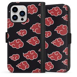 DeinDesign iPhone 13 Pro Handy Klapph&uuml;lle Handyh&uuml;lle aus Kunst Leder schwarz Flip Case Akatsuki Official Licensed Product Naruto Shippuden Sideflip mit Lasche