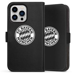 DeinDesign iPhone 13 Pro Handy Klapph&uuml;lle Handyh&uuml;lle aus Kunst Leder schwarz Flip Case Fcb Coat Of Arms Fc Bayern M&uuml;nchen Sideflip mit Lasche