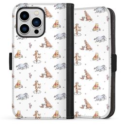 DeinDesign iPhone 13 Pro Handy Klapph&uuml;lle Handyh&uuml;lle aus Kunst Leder schwarz Flip Case Disney Winnie The Pooh Official Licensed Product Sideflip mit Lasche
