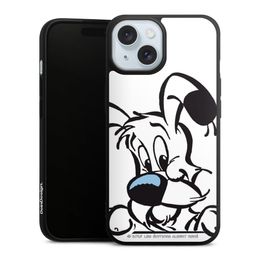DeinDesign iPhone 15 Handy Premium Silikon H&uuml;lle Handyh&uuml;lle schwarz Case Idefix Official Licensed Product Comic Silikon Premium Case