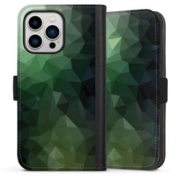 DeinDesign iPhone 13 Pro Handy Klapph&uuml;lle Handyh&uuml;lle aus Kunst Leder schwarz Flip Case Tarnmuster Geometric Mosaic Sideflip mit Lasche