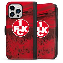 DeinDesign iPhone 13 Pro Handy Klapph&uuml;lle Handyh&uuml;lle aus Kunst Leder schwarz Flip Case 1. Fck 1. Fc Kaiserslautern Official Licensed Product Sideflip mit Lasche
