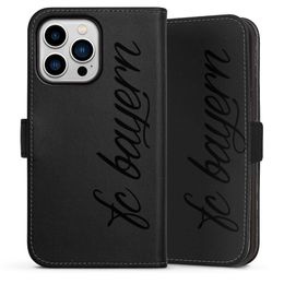 DeinDesign iPhone 13 Pro Handy Klapph&uuml;lle Handyh&uuml;lle aus Kunst Leder schwarz Flip Case Fcb Official Licensed Product Fc Bayern M&uuml;nchen Sideflip mit Lasche
