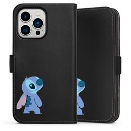 DeinDesign iPhone 13 Pro Handy Klapph&uuml;lle Handyh&uuml;lle aus Kunst Leder schwarz Flip Case Disney Lilo & Stitch Merchandise Sideflip mit Lasche