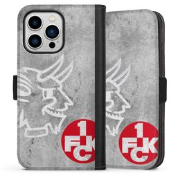 DeinDesign iPhone 13 Pro Handy Klapph&uuml;lle Handyh&uuml;lle aus Kunst Leder schwarz Flip Case 1. Fck Devil 1. Fc Kaiserslautern Sideflip mit Lasche