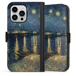 DeinDesign iPhone 13 Pro Handy Klapph&uuml;lle Handyh&uuml;lle aus Kunst Leder schwarz Flip Case Kunst Painting Sideflip mit Lasche