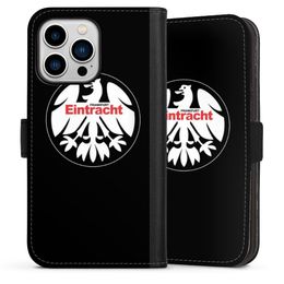 DeinDesign iPhone 13 Pro Handy Klapph&uuml;lle Handyh&uuml;lle aus Kunst Leder schwarz Flip Case Eintracht Frankfurt Sge Official Licensed Product Sideflip mit Lasche