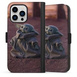 DeinDesign iPhone 13 Pro Handy Klapph&uuml;lle Handyh&uuml;lle aus Kunst Leder schwarz Flip Case The Child Star Wars Baby Yoda Sideflip mit Lasche