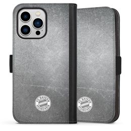 DeinDesign iPhone 13 Pro Handy Klapph&uuml;lle Handyh&uuml;lle aus Kunst Leder schwarz Flip Case Concrete Fcb Fc Bayern M&uuml;nchen Sideflip mit Lasche