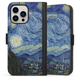 DeinDesign iPhone 13 Pro Handy Klapph&uuml;lle Handyh&uuml;lle aus Kunst Leder schwarz Flip Case The Starry Night Kunst Sideflip mit Lasche