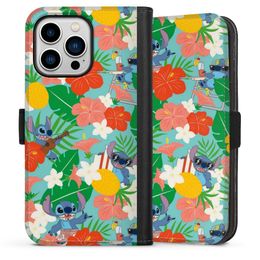 DeinDesign iPhone 13 Pro Handy Klapph&uuml;lle Handyh&uuml;lle aus Kunst Leder schwarz Flip Case Lilo & Stitch Movie Disney Sideflip mit Lasche