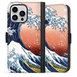 DeinDesign iPhone 13 Pro Handy Klapph&uuml;lle Handyh&uuml;lle aus Kunst Leder schwarz Flip Case Die Gro&szlig;e Welle Vor Kanagawa Japan Art Sideflip mit Lasche