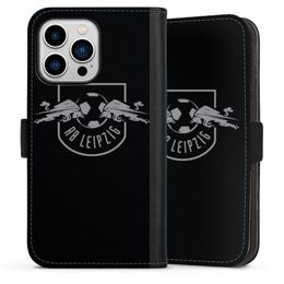 DeinDesign iPhone 13 Pro Handy Klapph&uuml;lle Handyh&uuml;lle aus Kunst Leder schwarz Flip Case Official Licensed Product Logo Rb Leipzig Sideflip mit Lasche