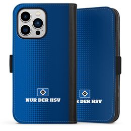 DeinDesign iPhone 13 Pro Handy Klapph&uuml;lle Handyh&uuml;lle aus Kunst Leder schwarz Flip Case Hsv Logo Official Licensed Product Sideflip mit Lasche