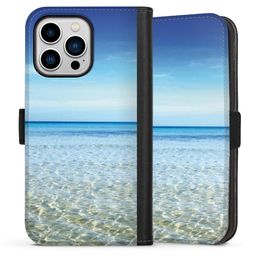 DeinDesign iPhone 13 Pro Handy Klapph&uuml;lle Handyh&uuml;lle aus Kunst Leder schwarz Flip Case Urlaub Sky Ocean Sideflip mit Lasche