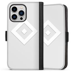DeinDesign iPhone 13 Pro Handy Klapph&uuml;lle Handyh&uuml;lle aus Kunst Leder schwarz Flip Case Hsv Hamburger Sv Coat Of Arms Sideflip mit Lasche