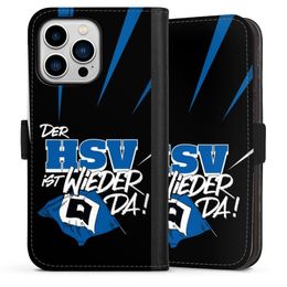 DeinDesign iPhone 13 Pro Handy Klapph&uuml;lle Handyh&uuml;lle aus Kunst Leder schwarz Flip Case Ascent Hamburger Sv Hsv Sideflip mit Lasche
