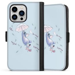 DeinDesign iPhone 13 Pro Handy Klapph&uuml;lle Handyh&uuml;lle aus Kunst Leder schwarz Flip Case Official Licensed Product Winnie The Pooh Eeyore Disney Sideflip mit 