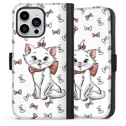 DeinDesign iPhone 13 Pro Handy Klapph&uuml;lle Handyh&uuml;lle aus Kunst Leder schwarz Flip Case Cat Aristocats Mary Disney Sideflip mit Lasche