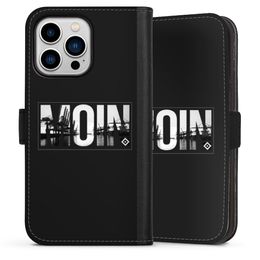 DeinDesign iPhone 13 Pro Handy Klapph&uuml;lle Handyh&uuml;lle aus Kunst Leder schwarz Flip Case Hamburger Sv Hsv Official Licensed Product Sideflip mit Lasche