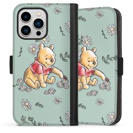 DeinDesign iPhone 13 Pro Handy Klapph&uuml;lle Handyh&uuml;lle aus Kunst Leder schwarz Flip Case Disney Winnie The Pooh Official Licensed Product Sideflip mit Lasche