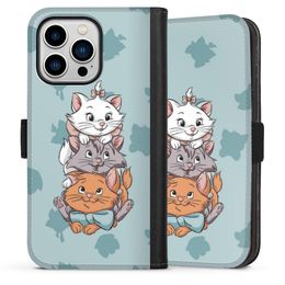DeinDesign iPhone 13 Pro Handy Klapph&uuml;lle Handyh&uuml;lle aus Kunst Leder schwarz Flip Case Disney Aristocats Cat Sideflip mit Lasche