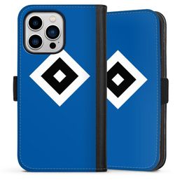 DeinDesign iPhone 13 Pro Handy Klapph&uuml;lle Handyh&uuml;lle aus Kunst Leder schwarz Flip Case Logo Hsv Hamburger Sv Sideflip mit Lasche