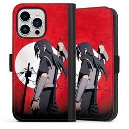 DeinDesign iPhone 13 Pro Handy Klapph&uuml;lle Handyh&uuml;lle aus Kunst Leder schwarz Flip Case Naruto Shippuden Anime Manga Sideflip mit Lasche