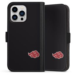 DeinDesign iPhone 13 Pro Handy Klapph&uuml;lle Handyh&uuml;lle aus Kunst Leder schwarz Flip Case Naruto Shippuden Akatsuki Official Licensed Product Sideflip mit Lasche