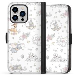 DeinDesign iPhone 13 Pro Handy Klapph&uuml;lle Handyh&uuml;lle aus Kunst Leder schwarz Flip Case Disney Dumbo Bambi Sideflip mit Lasche
