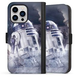 DeinDesign iPhone 13 Pro Handy Klapph&uuml;lle Handyh&uuml;lle aus Kunst Leder schwarz Flip Case Robot Merchandise Star Wars Sideflip mit Lasche