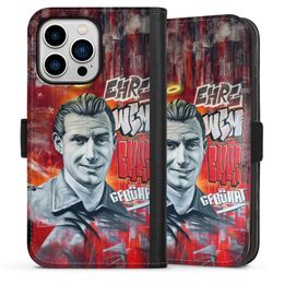 DeinDesign iPhone 13 Pro Handy Klapph&uuml;lle Handyh&uuml;lle aus Kunst Leder schwarz Flip Case 1. Fc Kaiserslautern 1. Fck Fritz Walter Sideflip mit Lasche