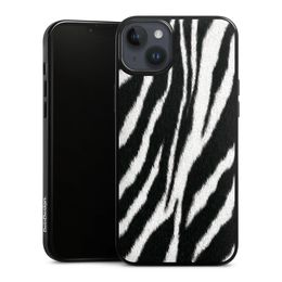 DeinDesign iPhone 14 Plus Handy Silikon H&uuml;lle Case schwarz Handyh&uuml;lle Fur Muster Zebra