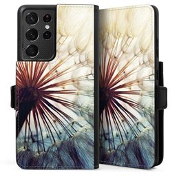 DeinDesign Galaxy S21 Ultra 5G Handy Klapph&uuml;lle Handyh&uuml;lle aus Kunst Leder schwarz Flip Case Photography Dandelion Flowers Sideflip mit Lasche