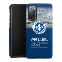 DeinDesign Galaxy S20 FE Handy Panzer Handyh&uuml;lle robuste Outdoor H&uuml;lle Schutzh&uuml;lle matt Official Licensed Product Sv Darmstadt 98 Coat Of Arms Tough Case
