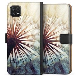 DeinDesign Galaxy A22 5G Handy Klapph&uuml;lle Handyh&uuml;lle aus Kunst Leder schwarz Flip Case Dandelion Photography Flowers Sideflip mit langer Lasche