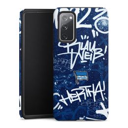 DeinDesign Galaxy S20 FE Handy Panzer Handyh&uuml;lle robuste Outdoor H&uuml;lle Schutzh&uuml;lle matt Hertha Bsc Official Licensed Product Graffiti Tough Case