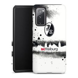 DeinDesign Galaxy S20 FE Handy Panzer Handyh&uuml;lle robuste Outdoor H&uuml;lle Schutzh&uuml;lle matt Logo Sc Freiburg Skyline Tough Case
