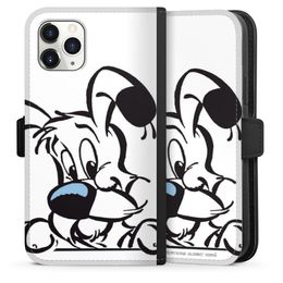 DeinDesign iPhone 11 Pro Handy Klapph&uuml;lle Handyh&uuml;lle aus Kunst Leder schwarz Flip Case Idefix Official Licensed Product Comic Sideflip mit Lasche