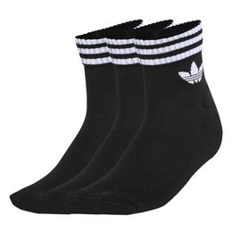 adidas originals Socks '3-Stripes Ankle 3 Pairs' female Black size 37-39