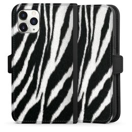DeinDesign iPhone 11 Pro Handy Klapph&uuml;lle Handyh&uuml;lle aus Kunst Leder schwarz Flip Case Fur Muster Zebra Sideflip mit Lasche
