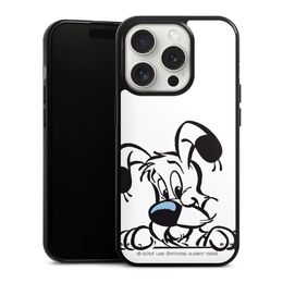 DeinDesign iPhone 15 Pro Handy Slim Case extra d&uuml;nn Silikon Handyh&uuml;lle schwarz H&uuml;lle Idefix Official Licensed Product Comic Silikon Slim Case
