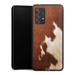 DeinDesign Galaxy A52s 5G Handy Silikon H&uuml;lle Case schwarz Handyh&uuml;lle Fur Cow Animal Look